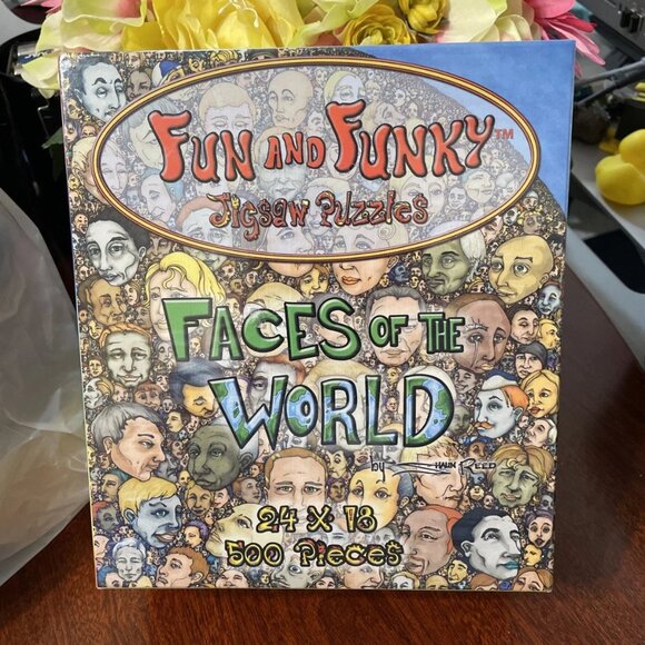 Games | Fun Funky 50 Piece Jigsaw Puzzle Faces Of The World Sealed ...